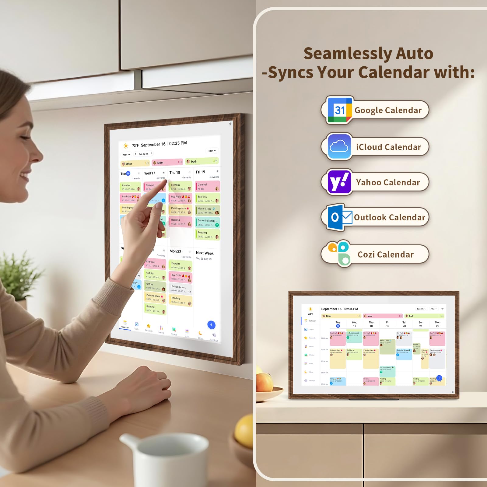 10.1 Inch Digital Calendar Chore Chart with Touchscreen - Smart Home ...
