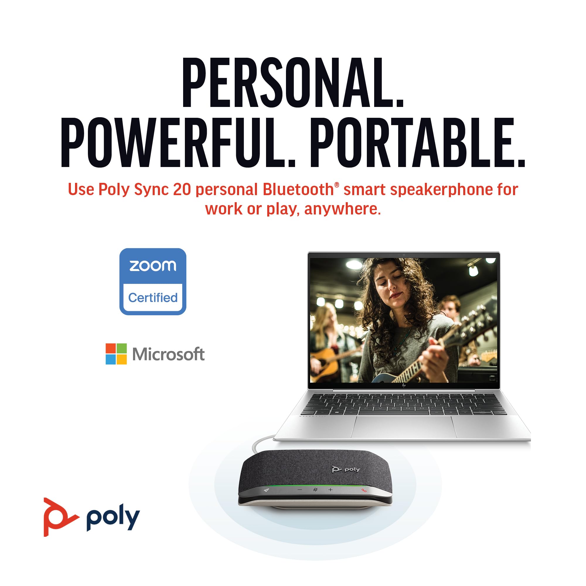 Poly Sync 20 USB-C Personal Portable Smart Speakerphone - Smart Home ...